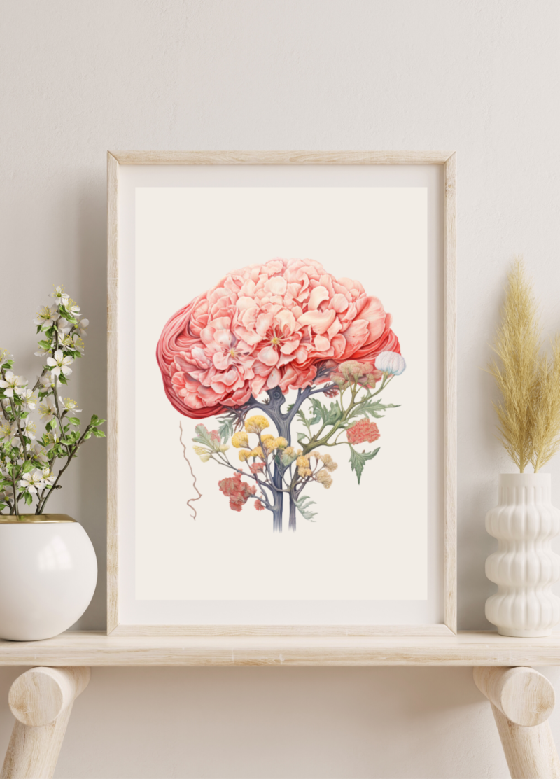 Floral Brain Anatomy Art - MedArts | Medical Art Store